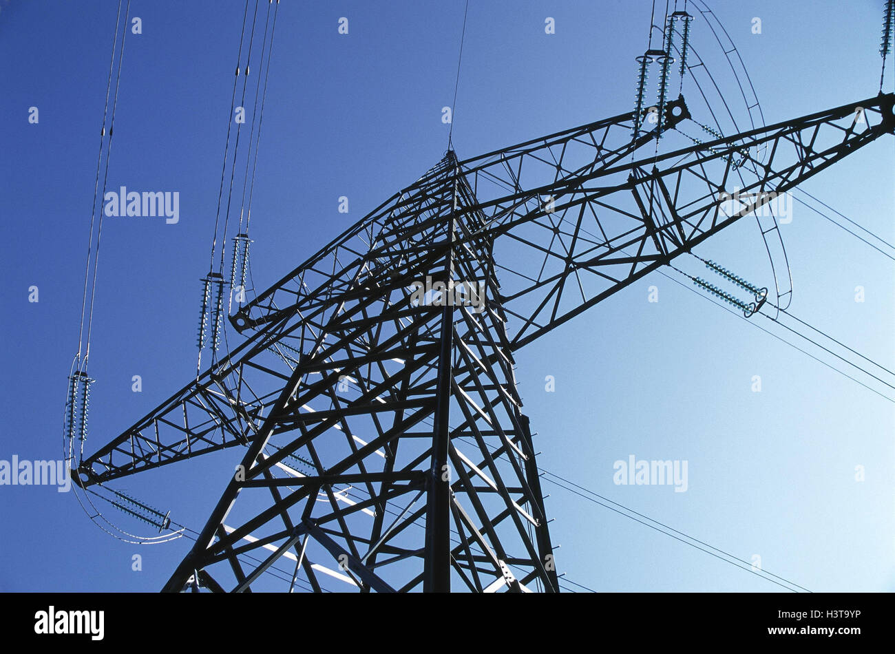 High-voltage poles, detail, power station, current, high-tension ...