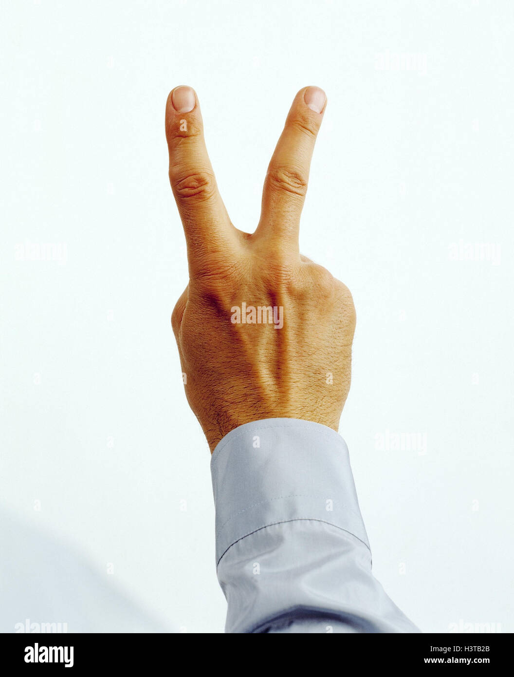 Man, hand, gesture, "Victory", cut out, hand figure, body language ...
