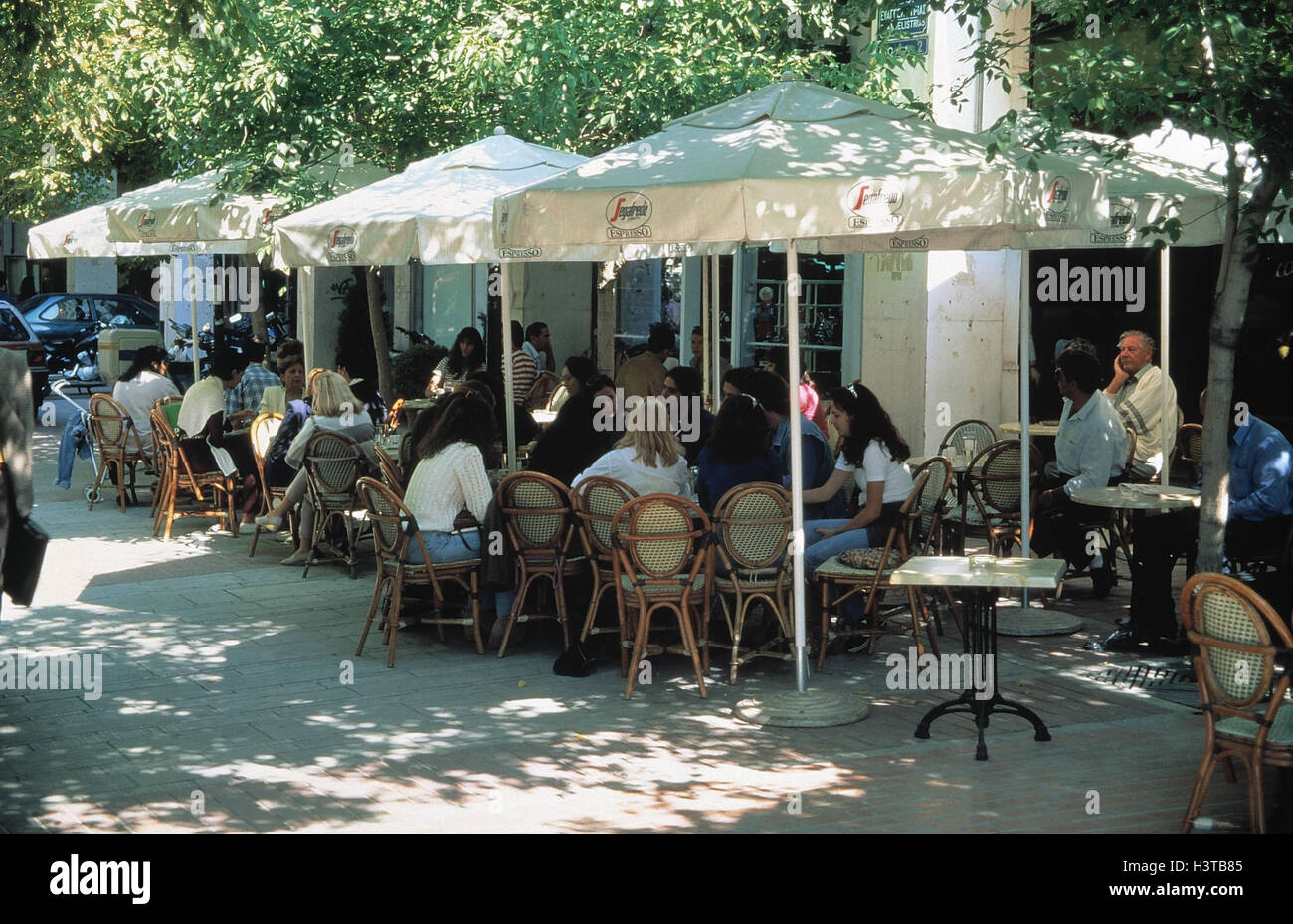 Greece, Athens, street cafe tourists, cafe, restaurant, tourism ...