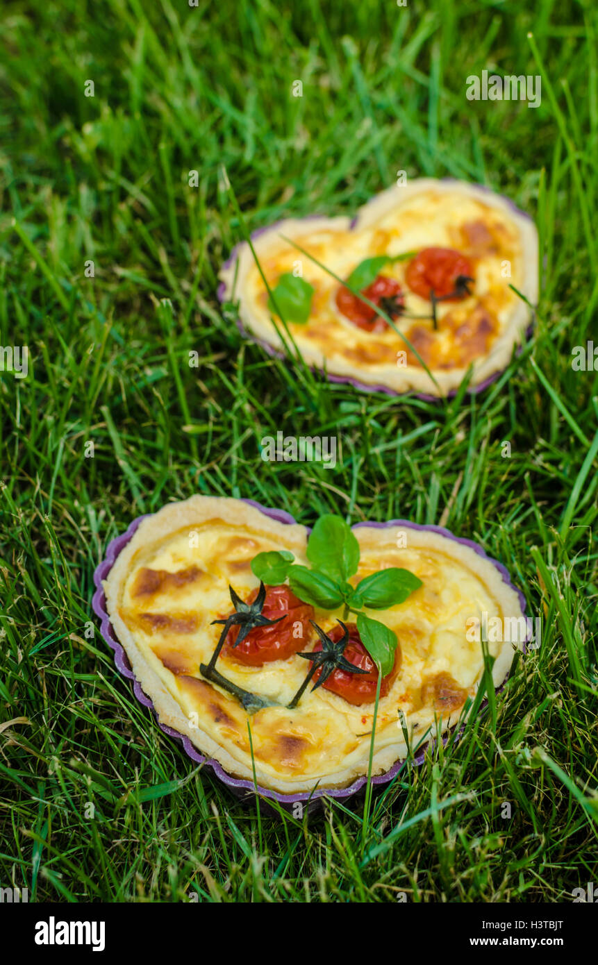 Mini quiche on St. Valentine's Day - with love and hunger Stock Photo ...