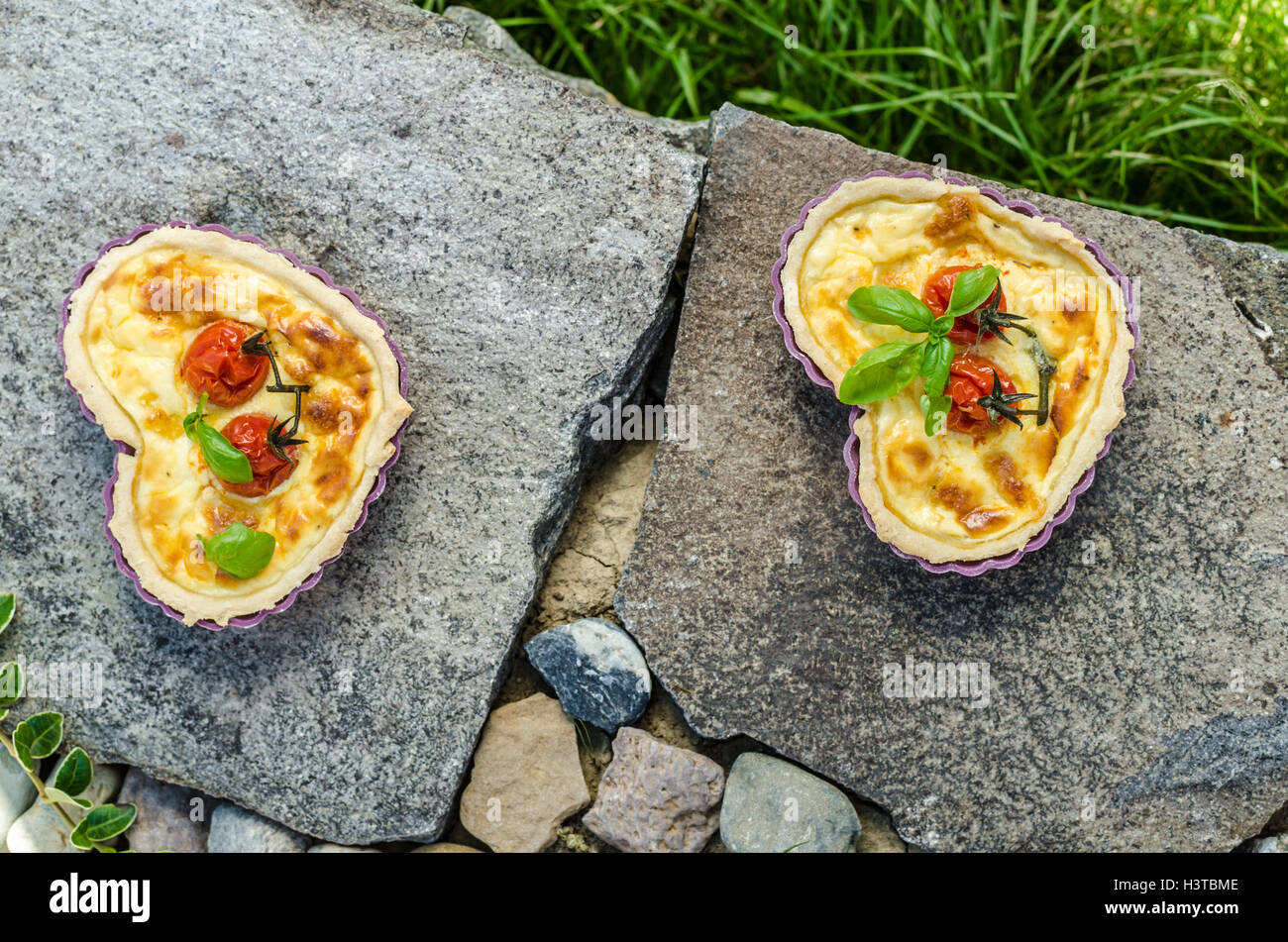 Mini quiche on St. Valentine's Day - with love and hunger Stock Photo ...