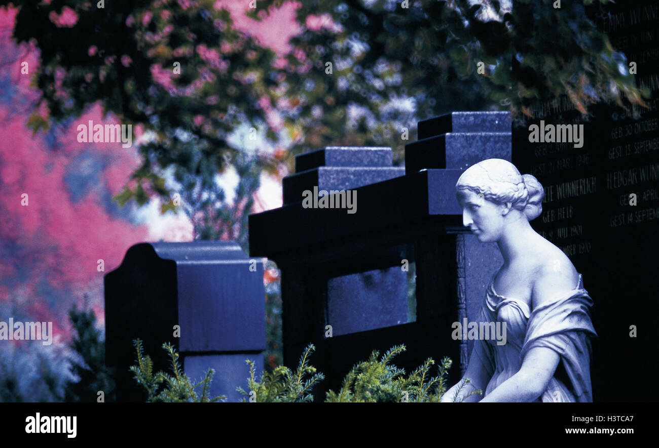 Cemetery, tombs, statue, detail, tomb, tomb, figure, tomb, place rest ...