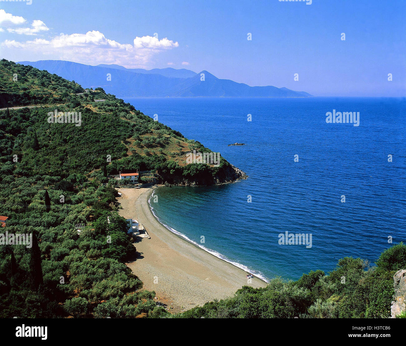 Greece, the Peloponnesus, Paralia Tyru, coastal view, peninsula ...