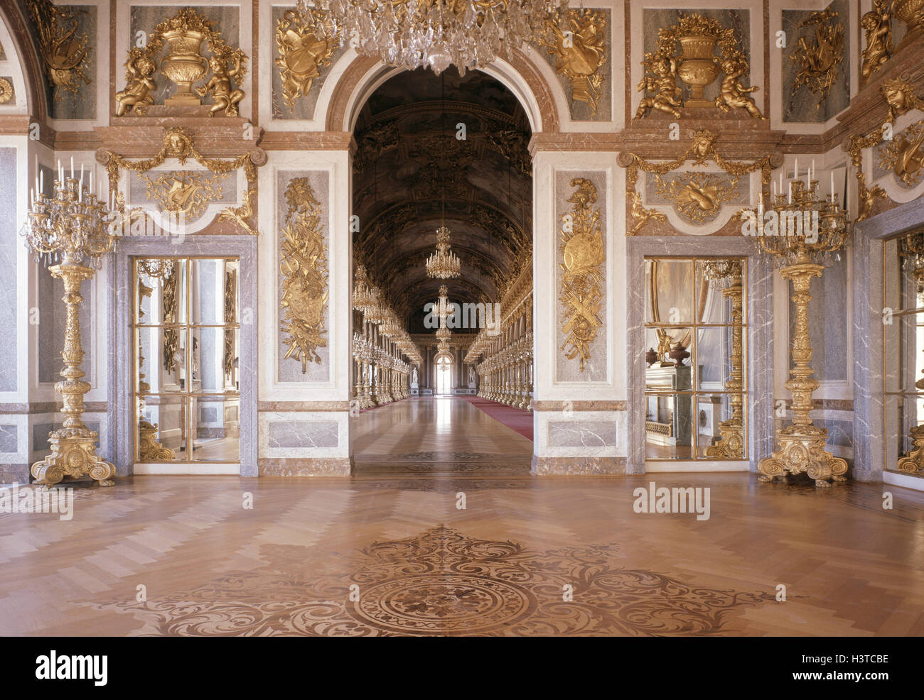 Germany, Bavaria, castle Lord's Lake Chiem, inside, reflector hall ...