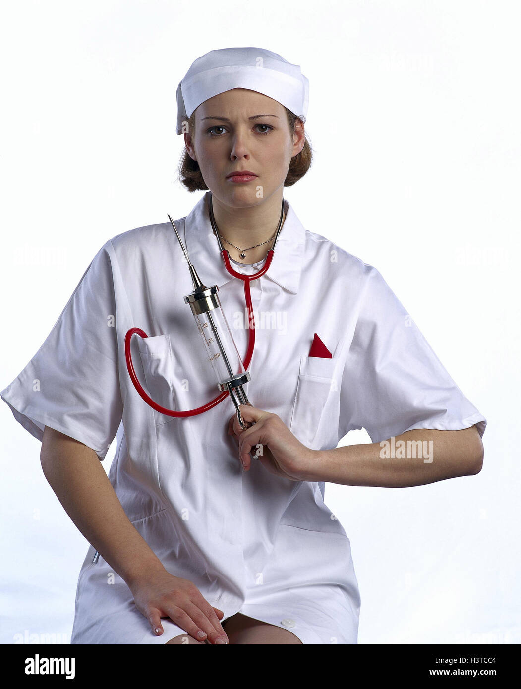 Nurse, syringe, stethoscope, studio, person, occupations, medicine ...