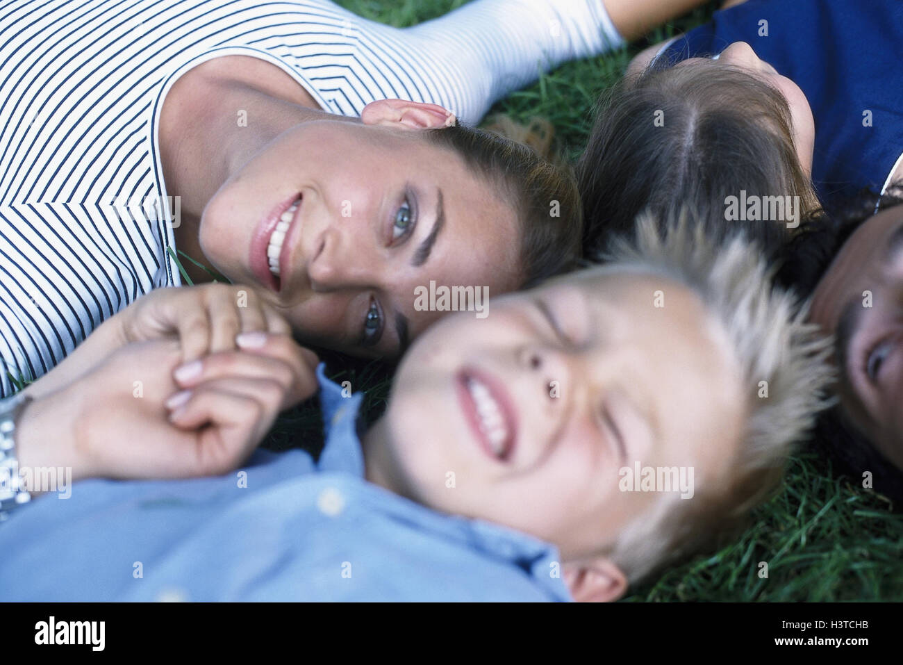 Nut, children, meadow, lie, touch detail, outside, leisure time, fun ...