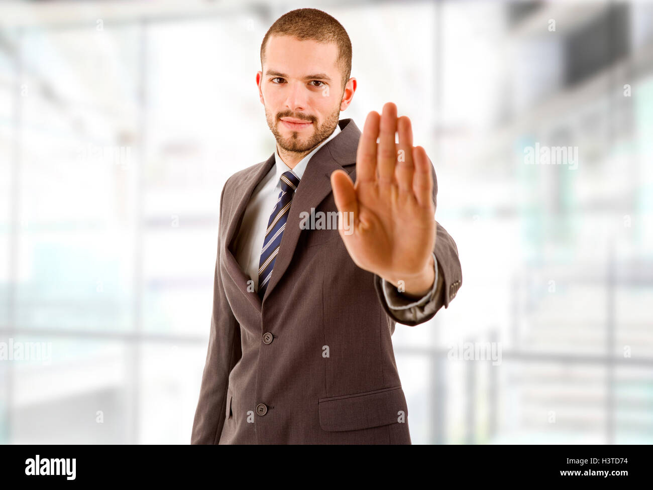 business man making stop with his hand, at the office Stock Photo - Alamy
