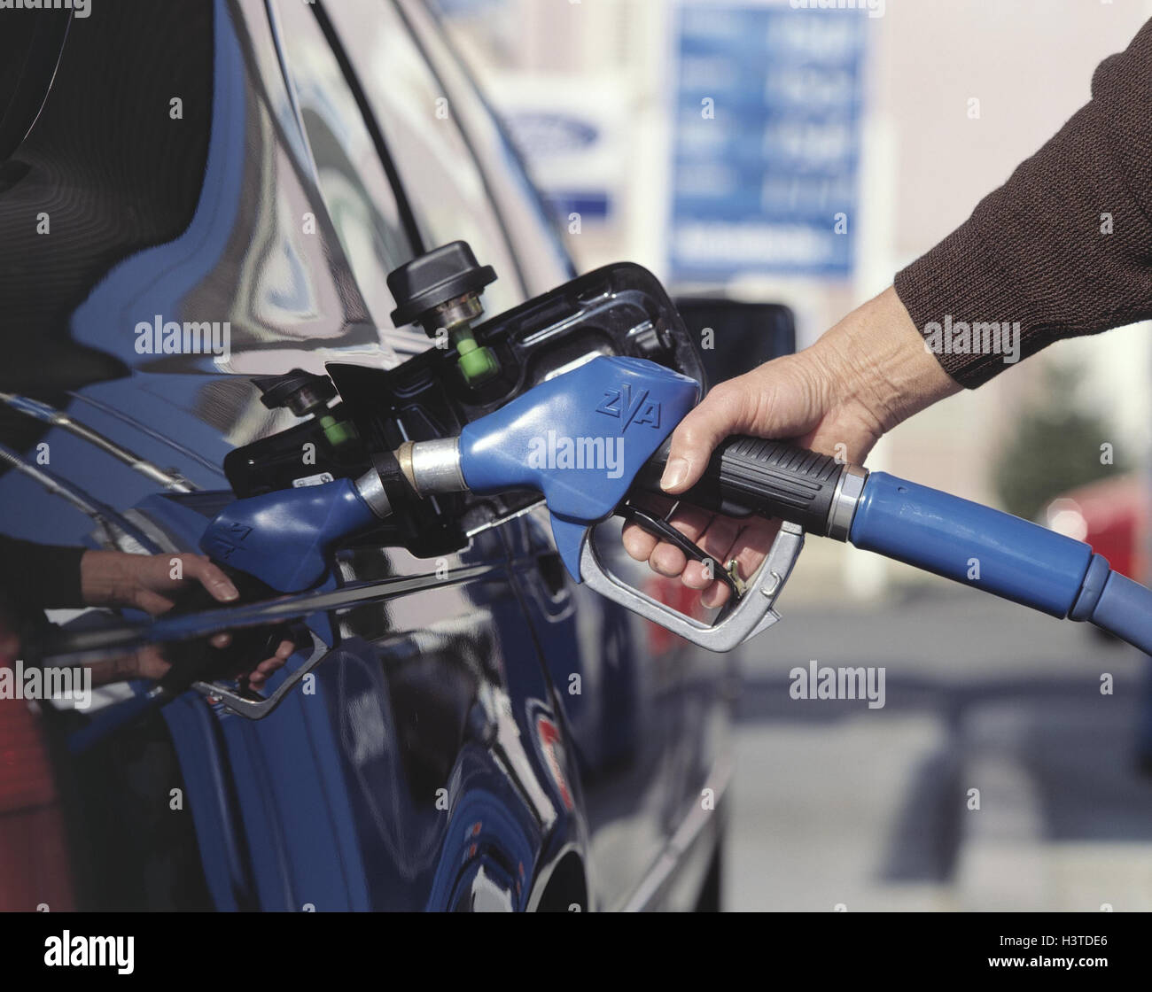 Filling station, man, refuel, car, nozzle, tank orifice, vehicle, fuel ...