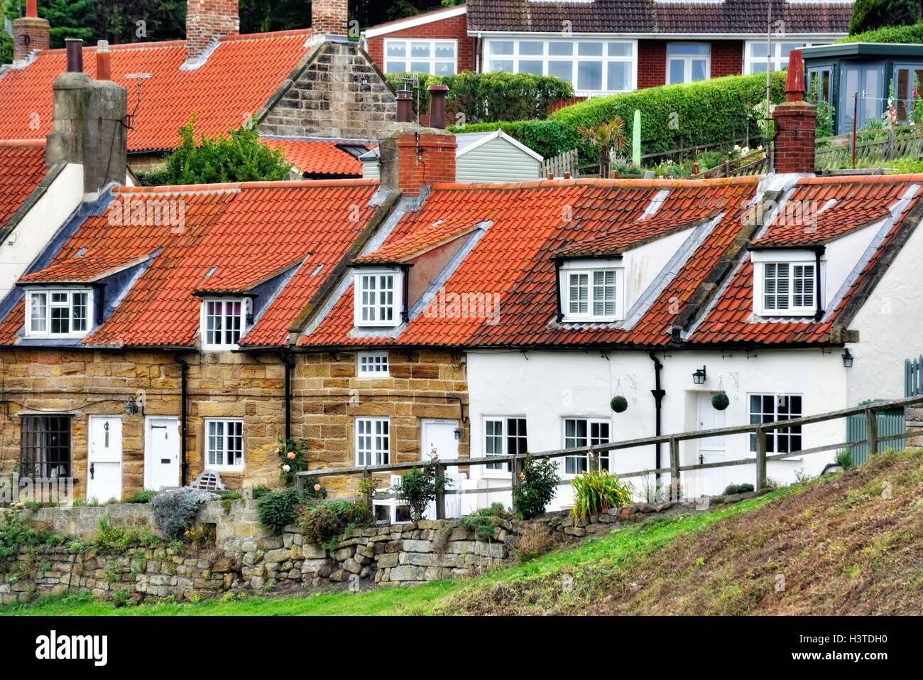Holiday Cottages in Sandsend,Whitby,North Yorkshire,England UK Stock ...
