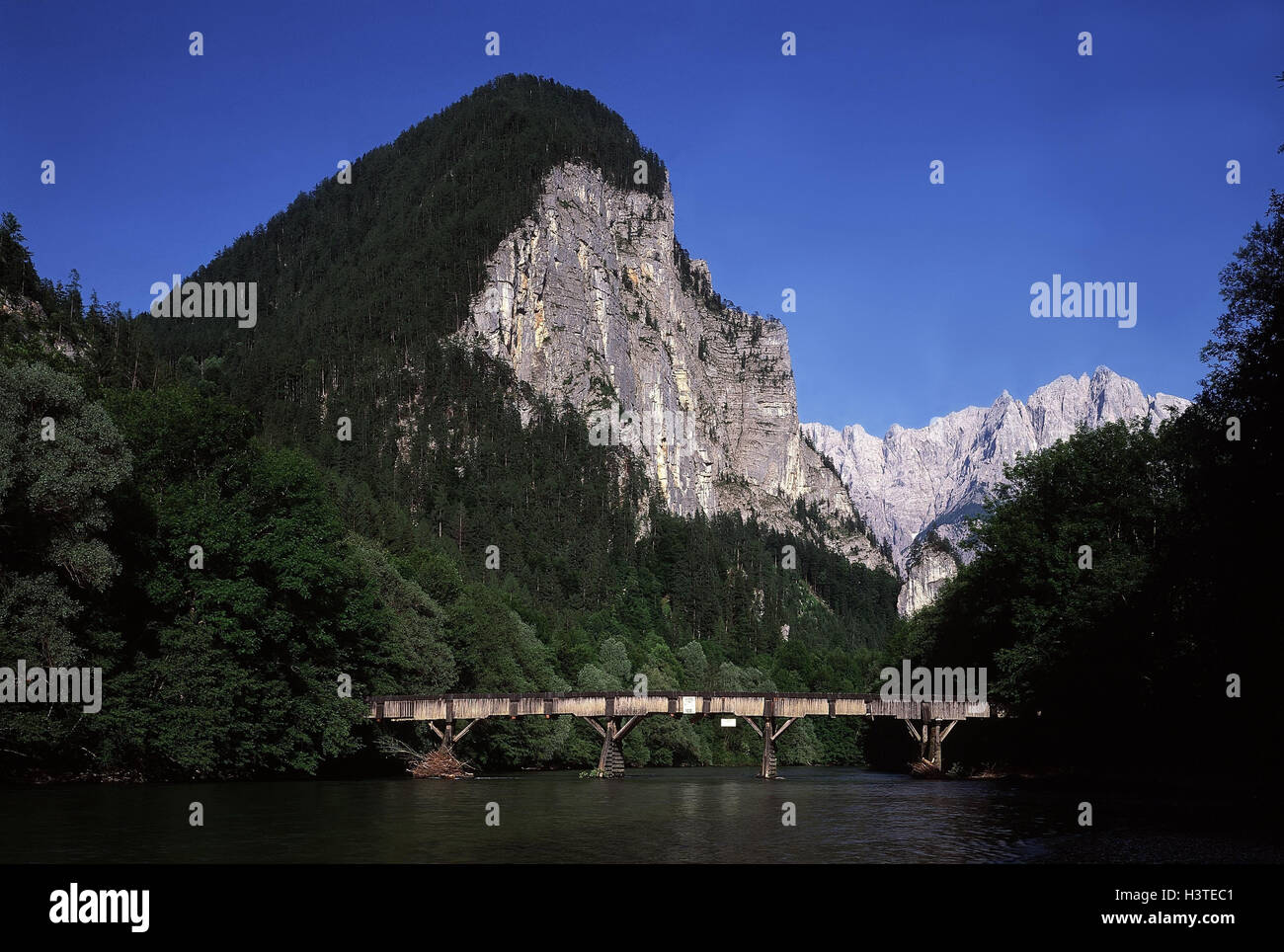 Austria, Styria, mountain landscape, river, bridge, "in the cabinet ...