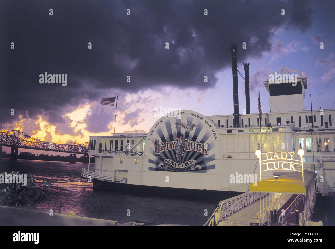The USA, Louisiana, New Orleans, French Quarter, harbour, ship, casino ...