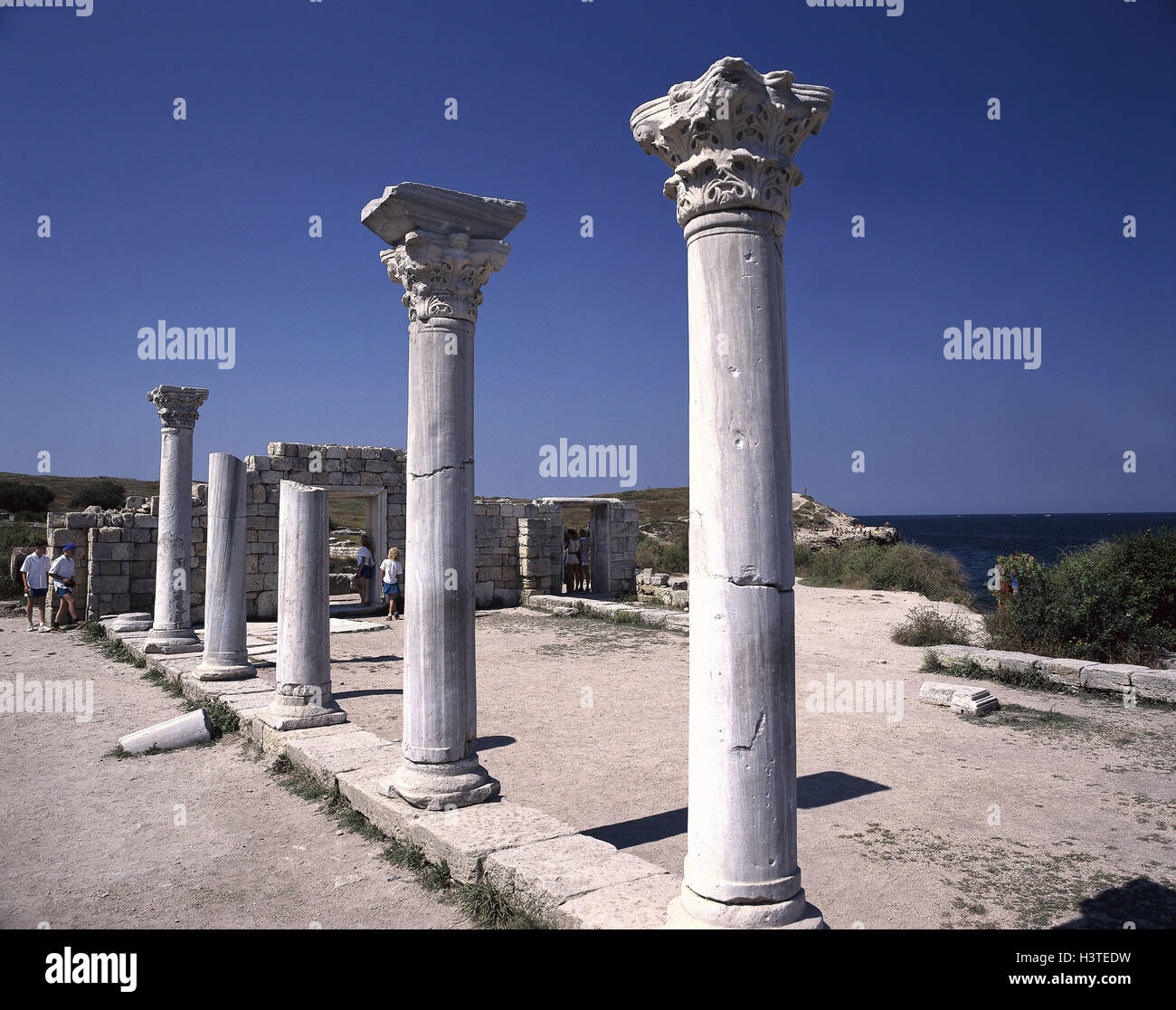 The Ukraine, peninsula the Crimea, Sewastopol, Chersones, ruin, pillars ...
