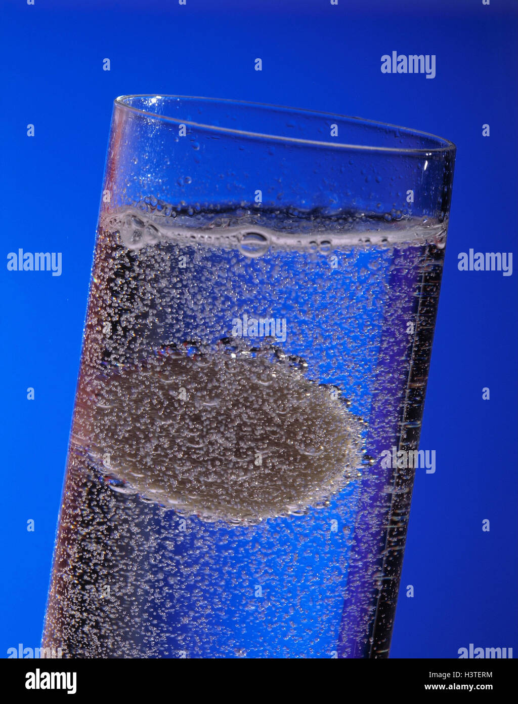 Water glass, effervescent tablet, glass, water, resolve, inside, studio ...