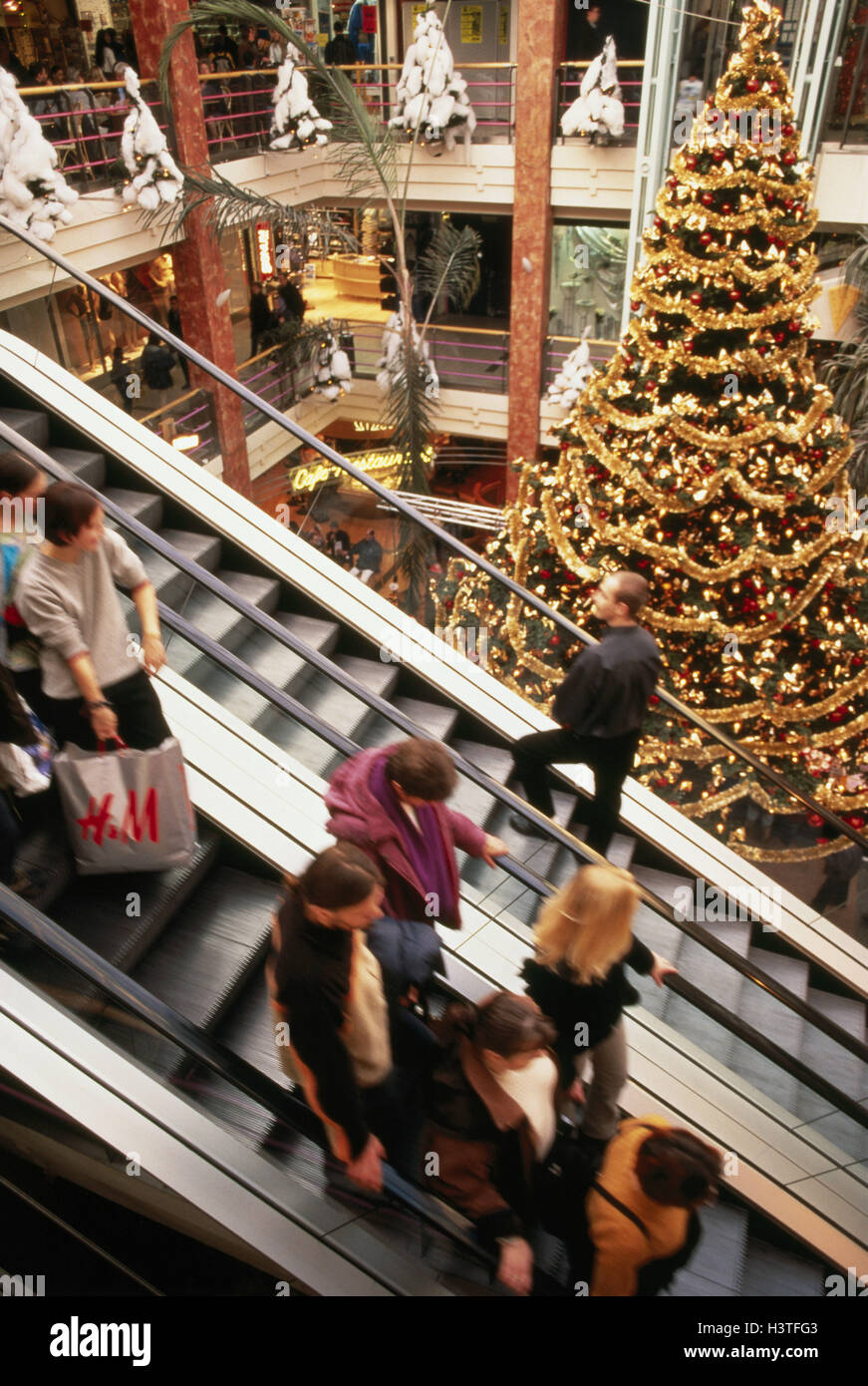 Department store / shopping centre, inside, for Christmas decorated ...