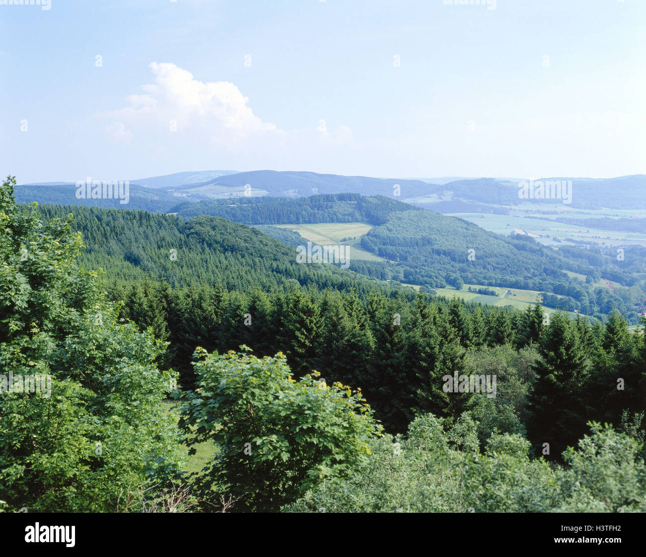 Germany, Bavaria, Rhön, hill scenery, summer, Europe, scenery, hilly ...