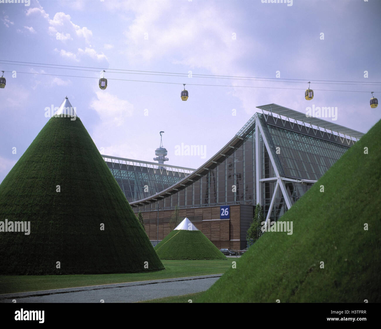 D' Hannover, EXPO 2000, park wave, cable car "EXPO Skyliner" world ...