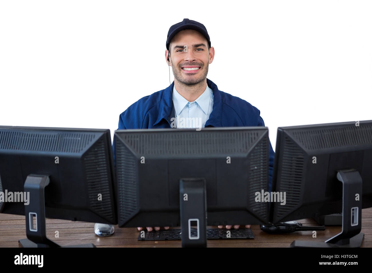 Cheerful security guard hi-res stock photography and images - Alamy