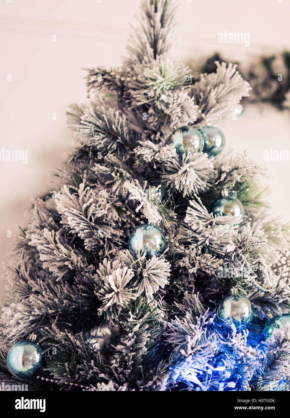 Close up Decorated fir tree Stock Photo - Alamy