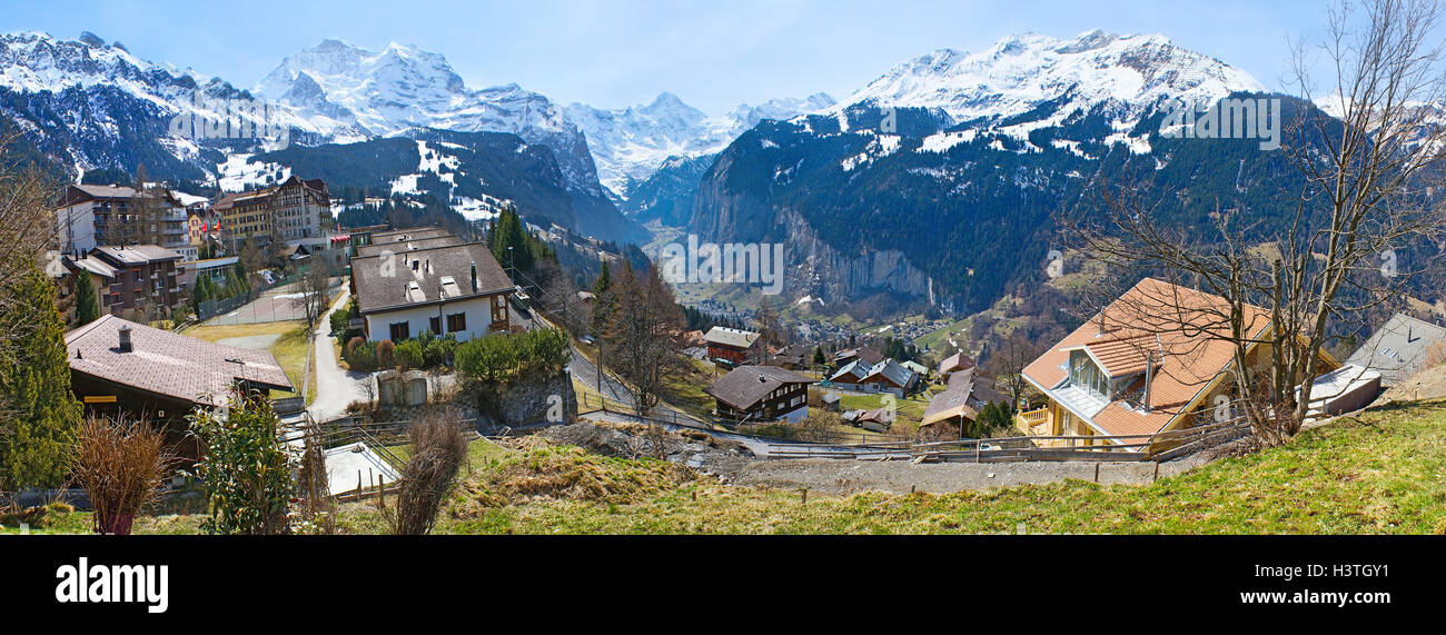 Eiger Mountain Wengen Switzerland Stock Photos & Eiger Mountain Wengen ...