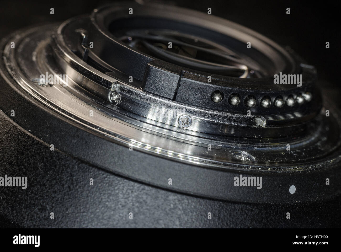 The lens bayonet close-up Stock Photo - Alamy