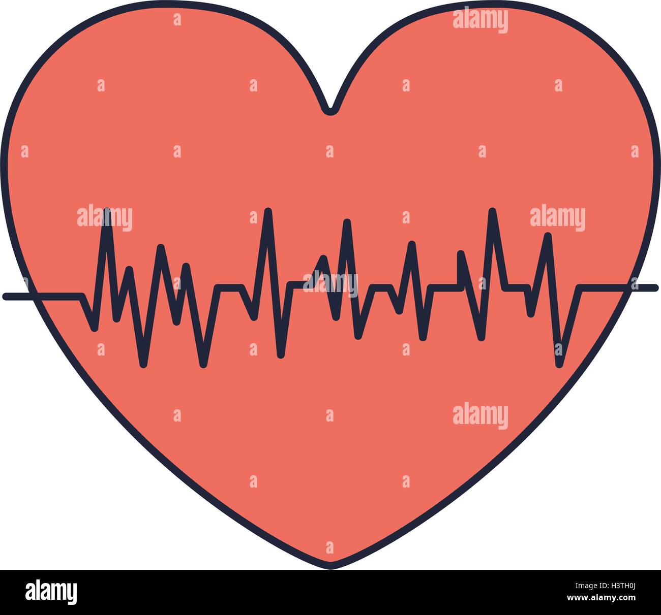 red heart with signs of life Stock Vector Image & Art - Alamy