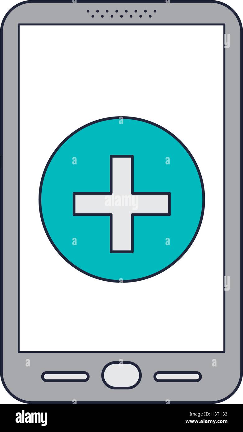 screen smartphone with cross symbol Stock Vector Image & Art - Alamy