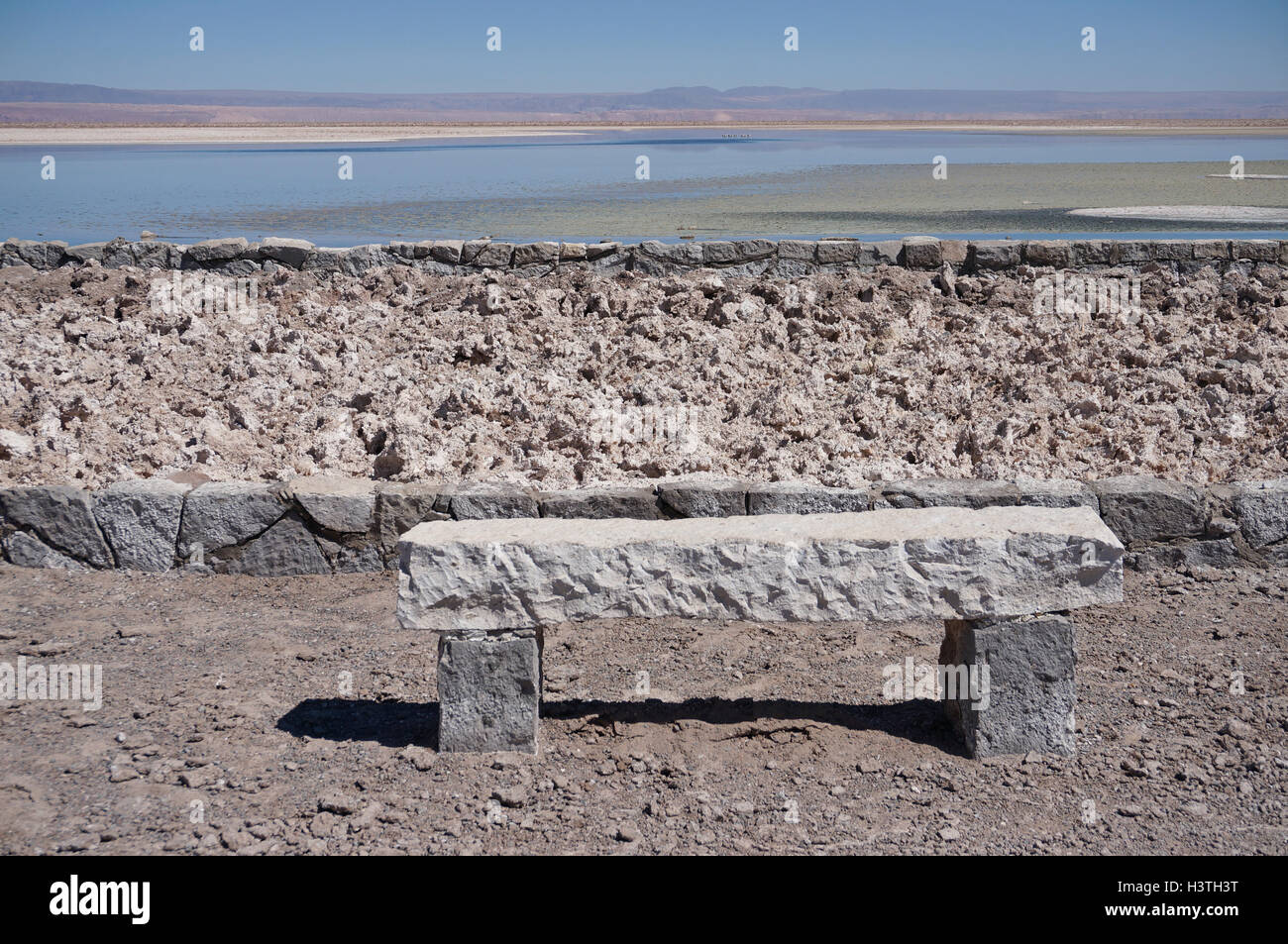 View of the Salar de Atacama, the largest salt flat in Chile Stock ...