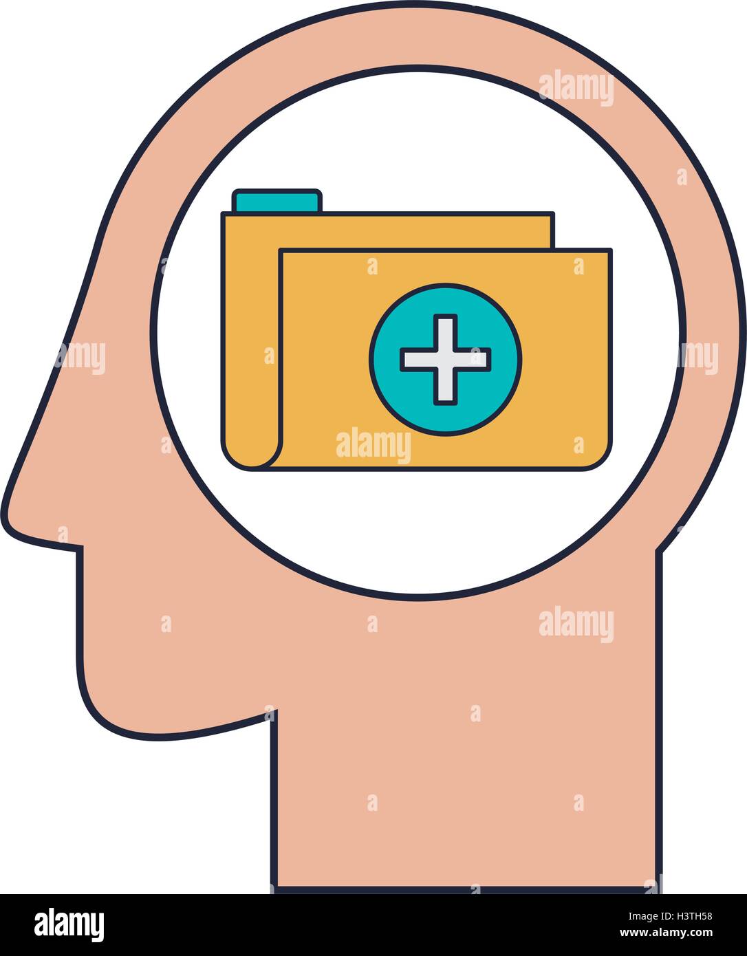 Human profile folder vector Stock Vector Images - Alamy