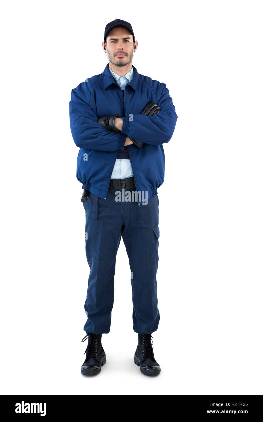 Happy male security guard Cut Out Stock Images & Pictures - Alamy