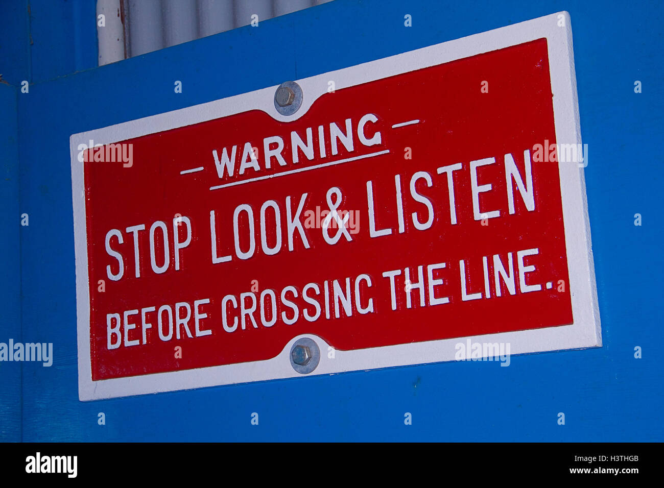Stop look listen railway sign hi-res stock photography and images - Alamy