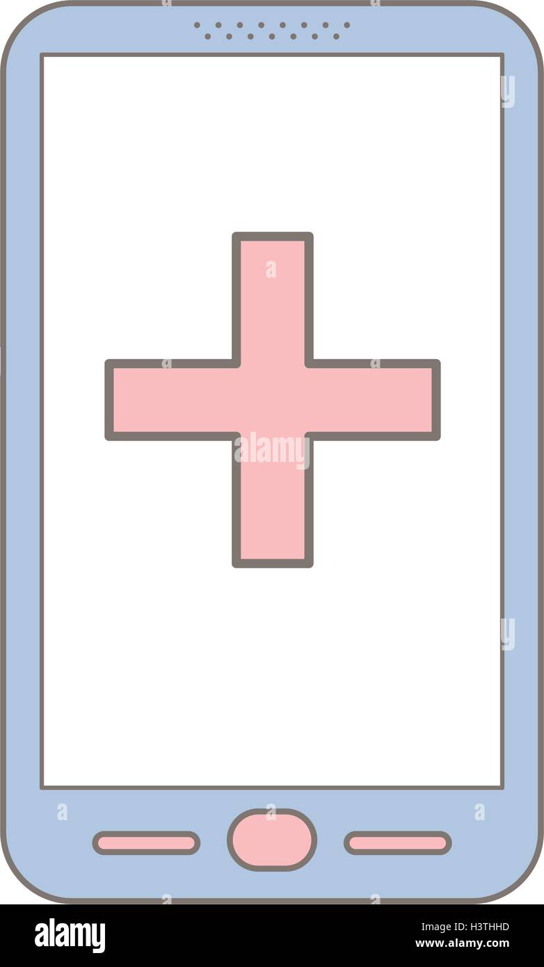 opaque Smartphone with cross symbol on screen Stock Vector Image & Art ...