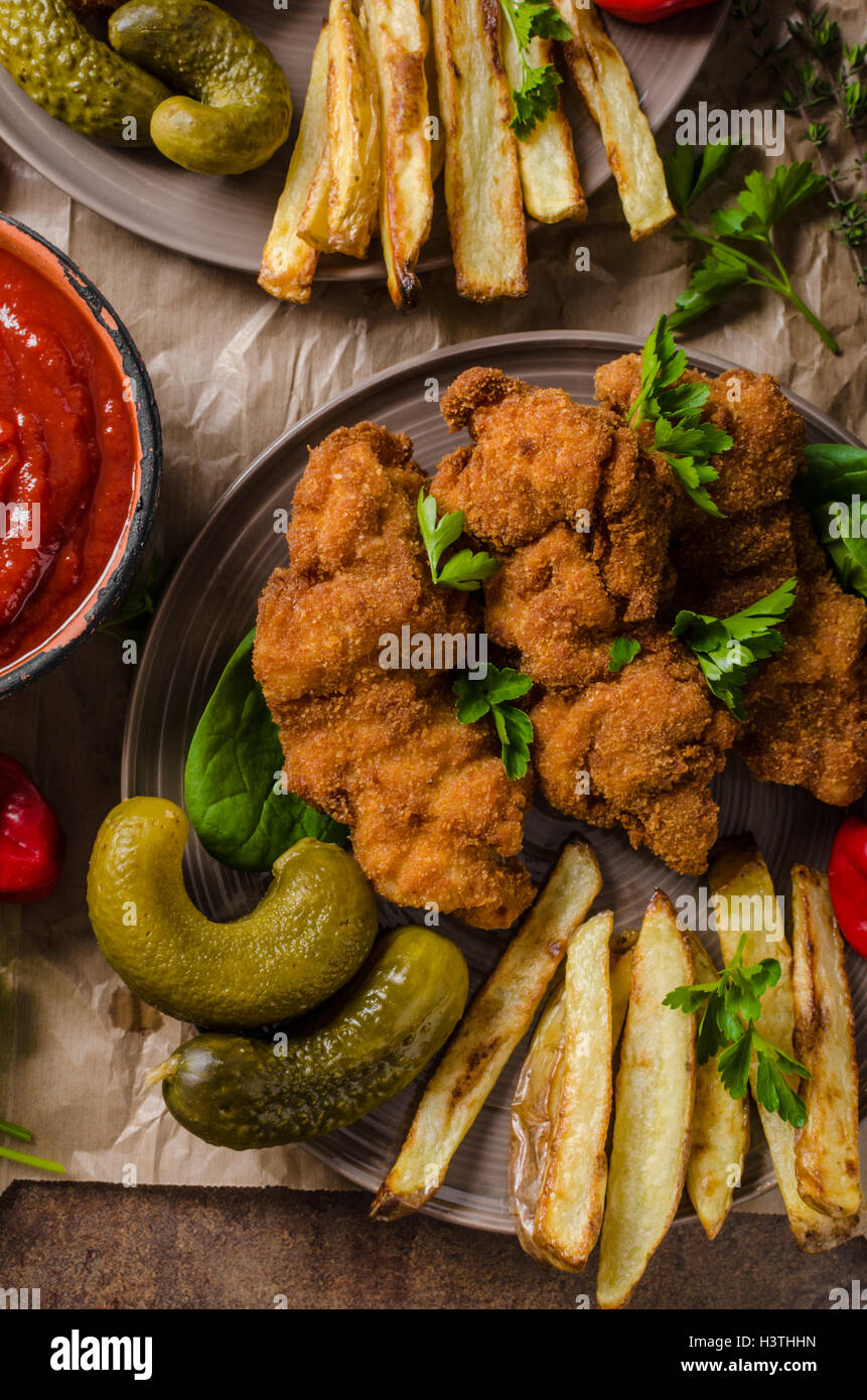 Wiener schnitzel original, french fries homemade, hot sauce from chilli ...