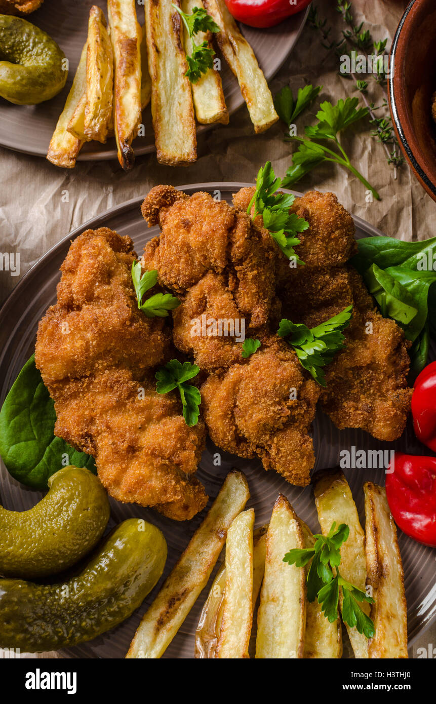 Wiener schnitzel original, french fries homemade, hot sauce from chilli ...