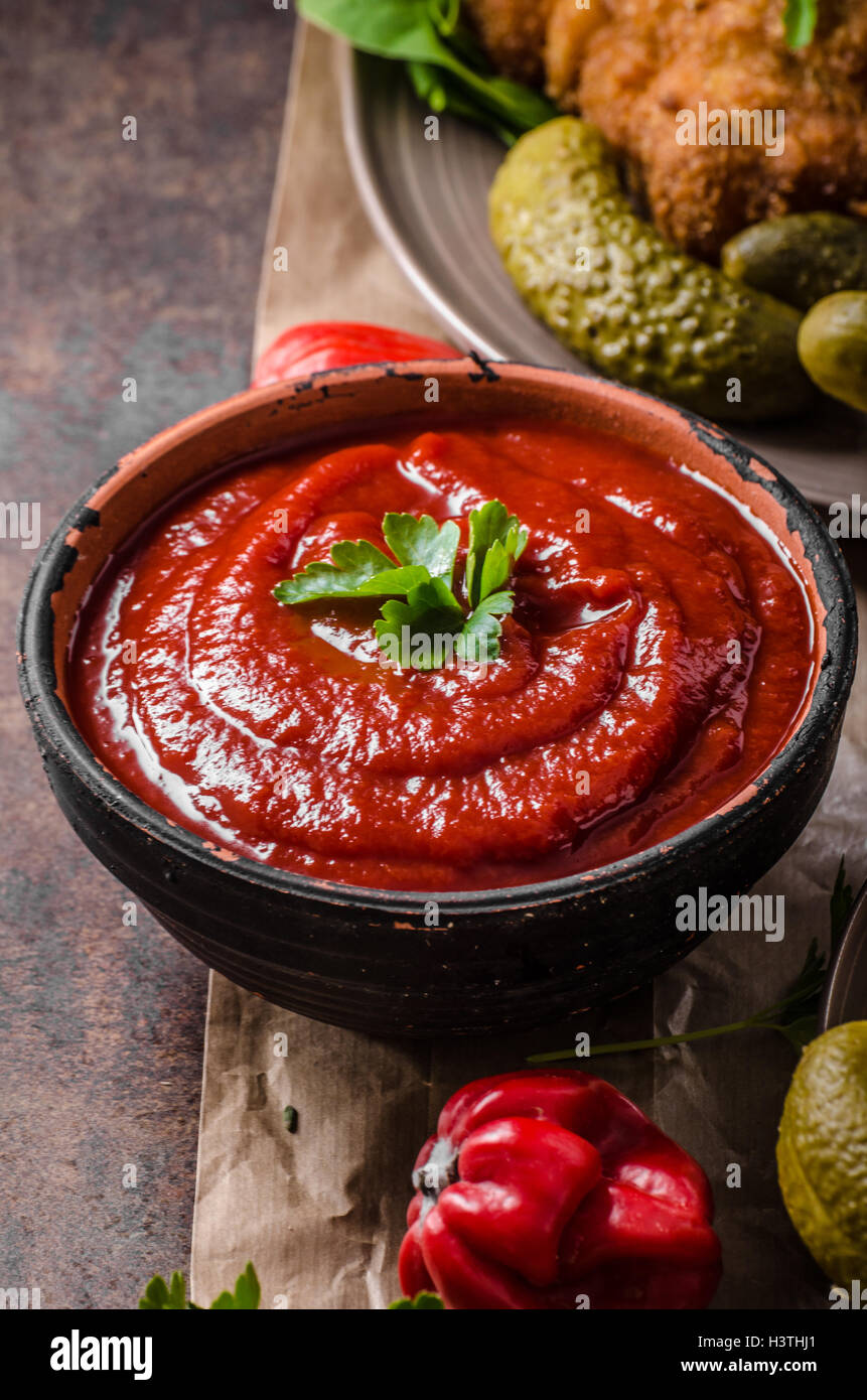 Wiener schnitzel original, french fries homemade, hot sauce from chilli ...