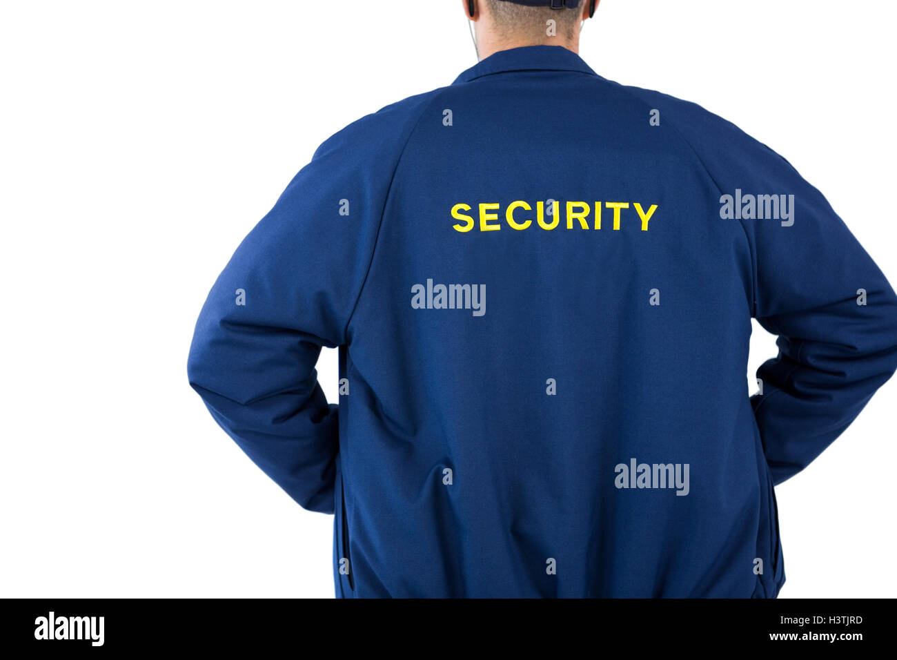Rear view of security officer Stock Photo - Alamy