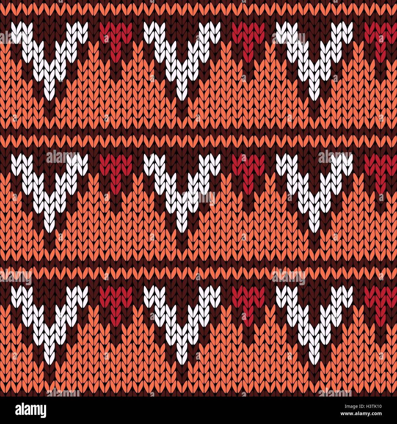 Abstract knitting ornamental seamless ethnic vector pattern with rows ...