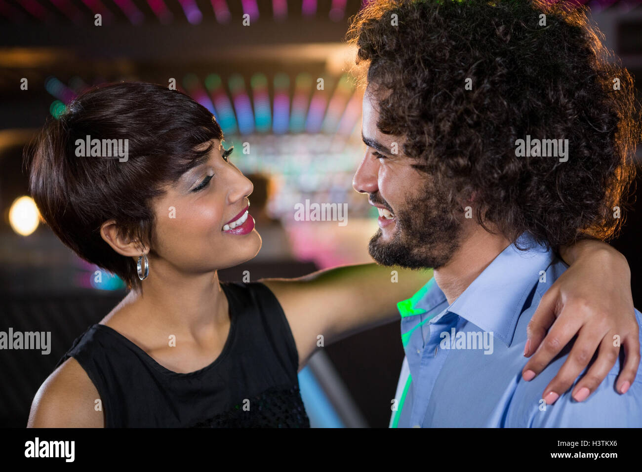 Romantic couple dancing together on dance floor Stock Photo - Alamy
