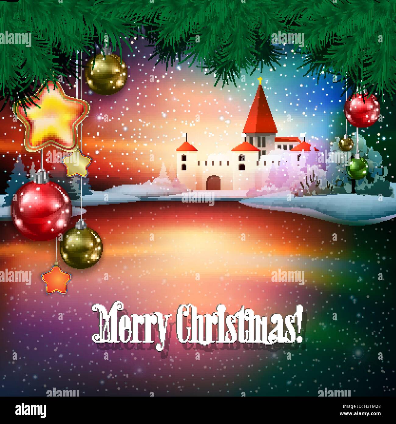 Medieval christmas castle Stock Vector Images - Alamy