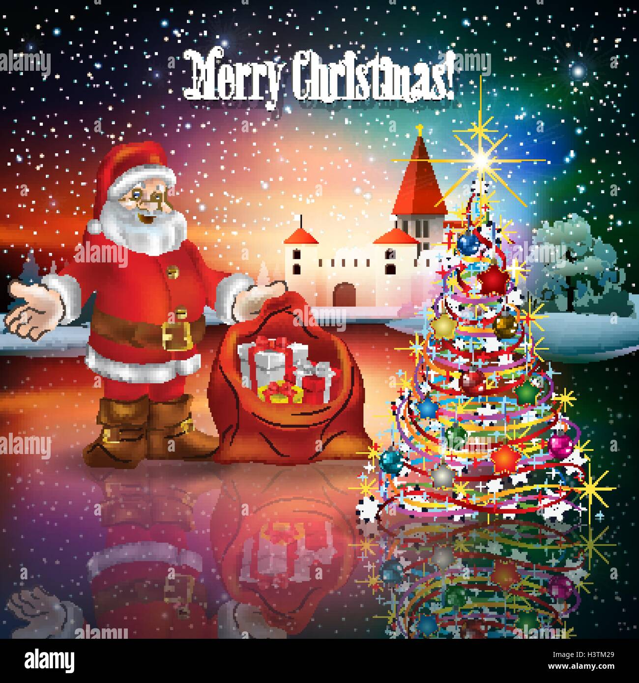 Medieval christmas castle Stock Vector Images - Alamy