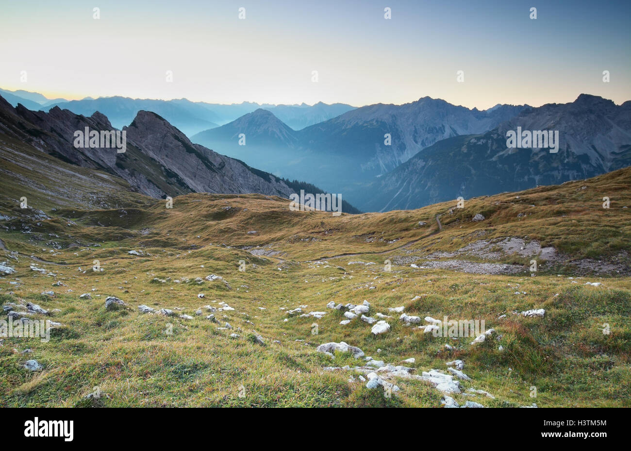 sunrise in Alps mountains, Austria Stock Photo - Alamy