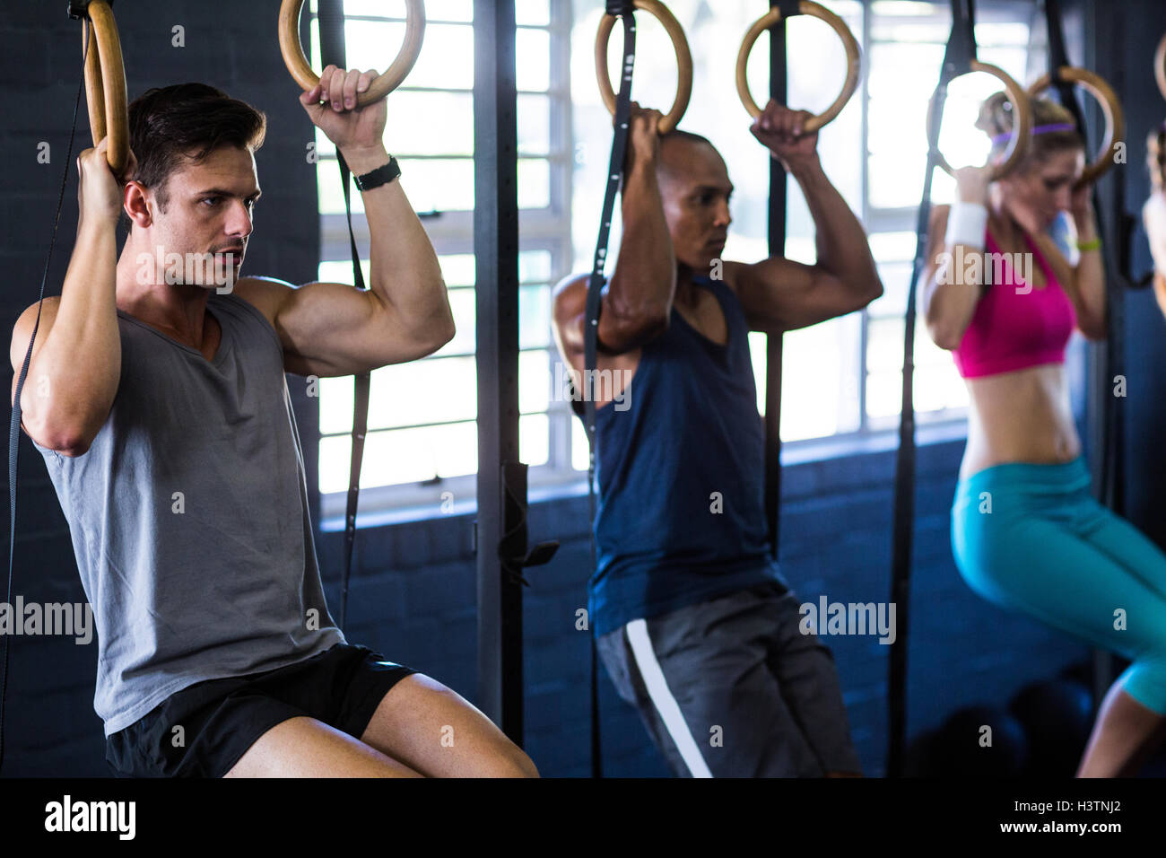 Gymnastics rings strength hanging hi-res stock photography and images ...