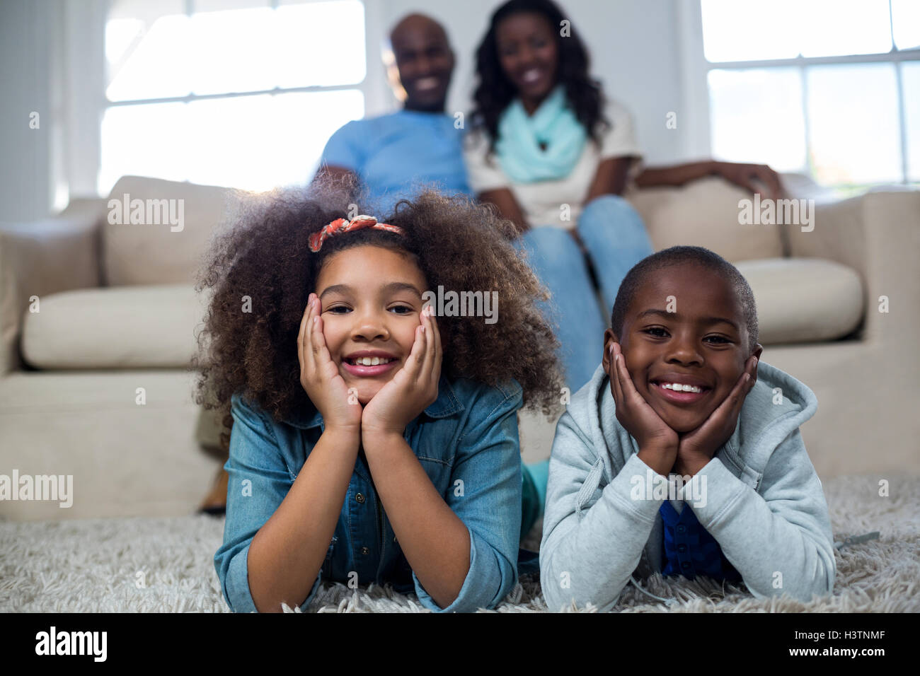 Portrait of children with their parents Stock Photo - Alamy