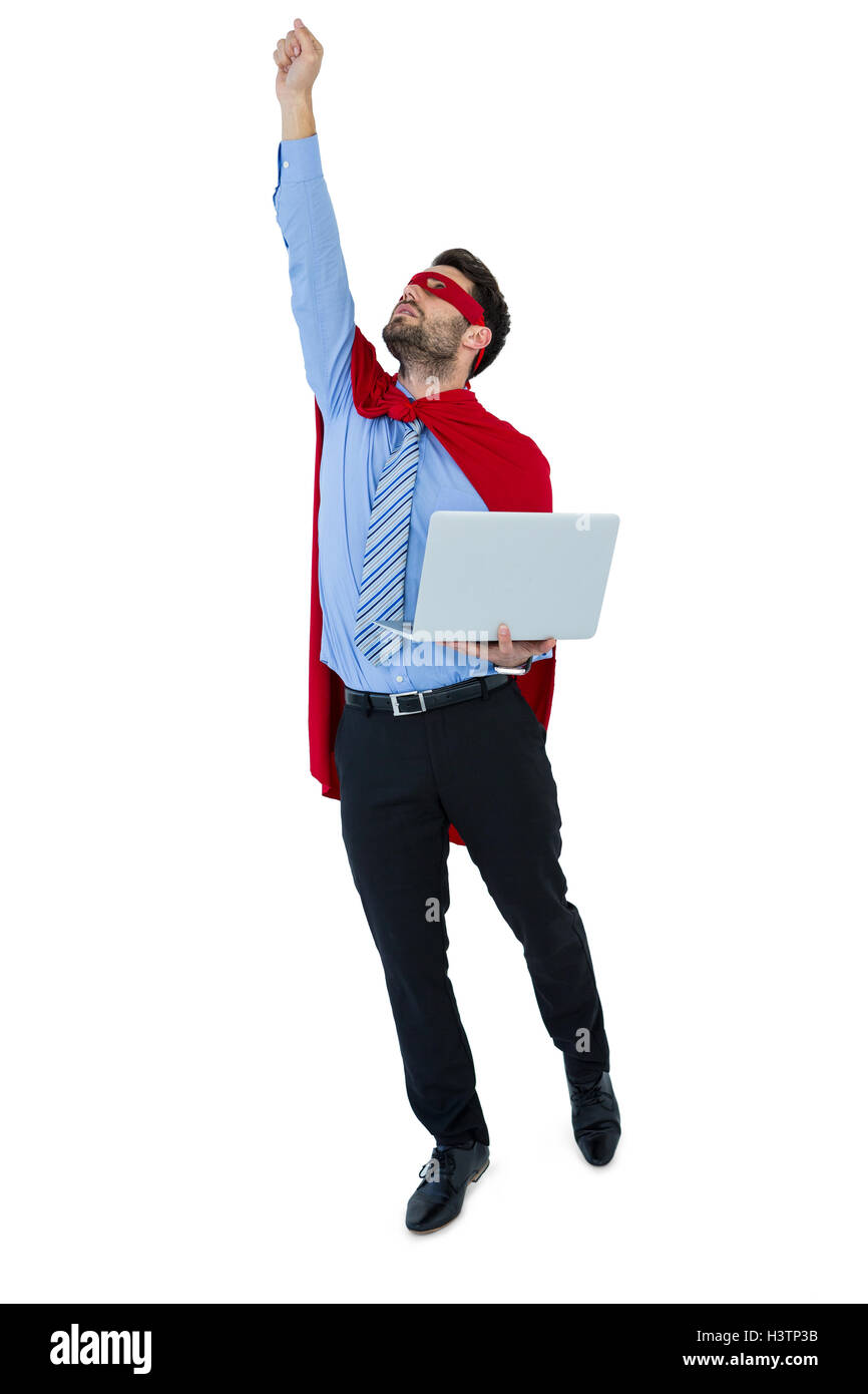 Super hero man laptop computer hi-res stock photography and images - Alamy