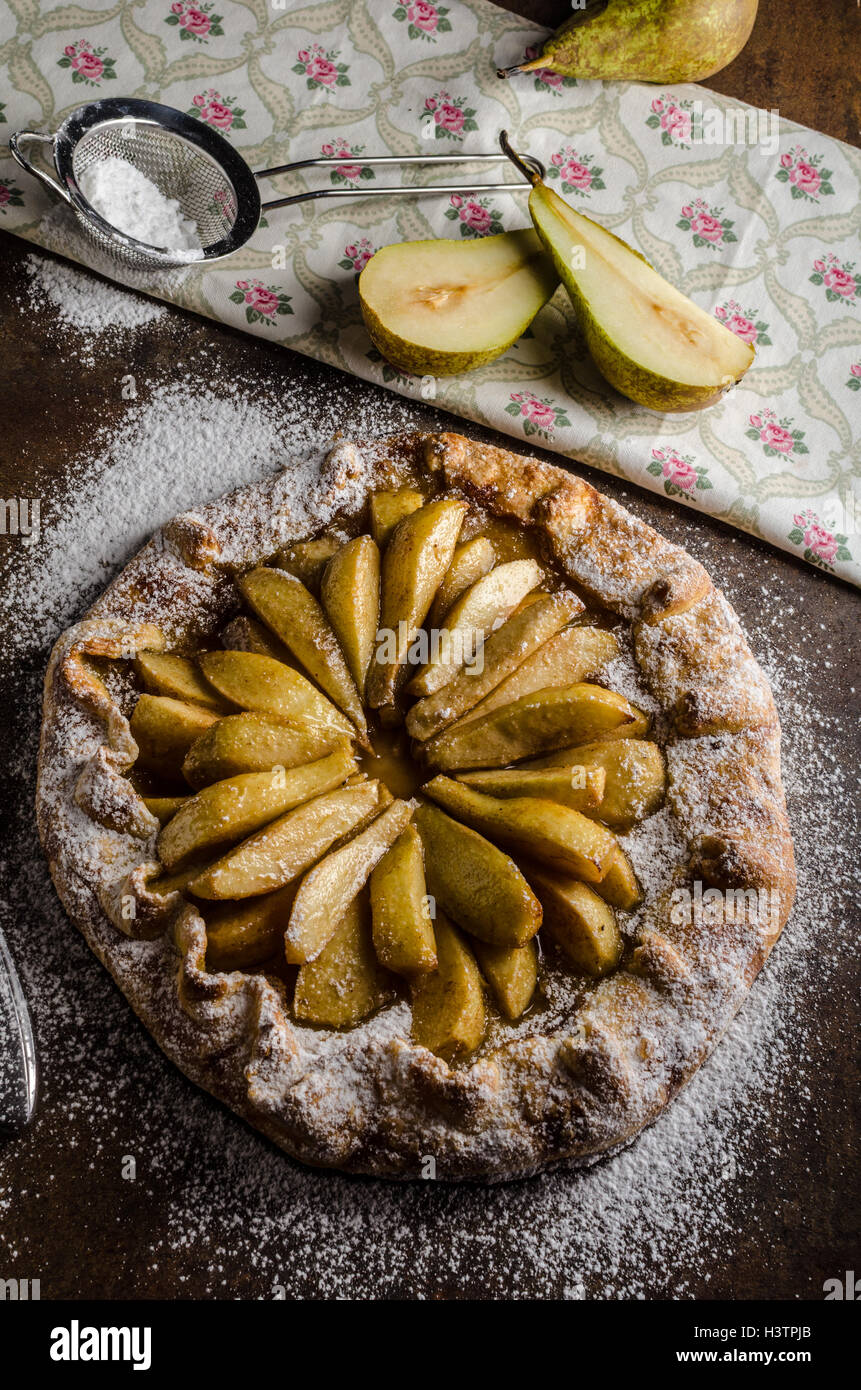 Sweet pear pie rustic style, simple product photo ready for your ...