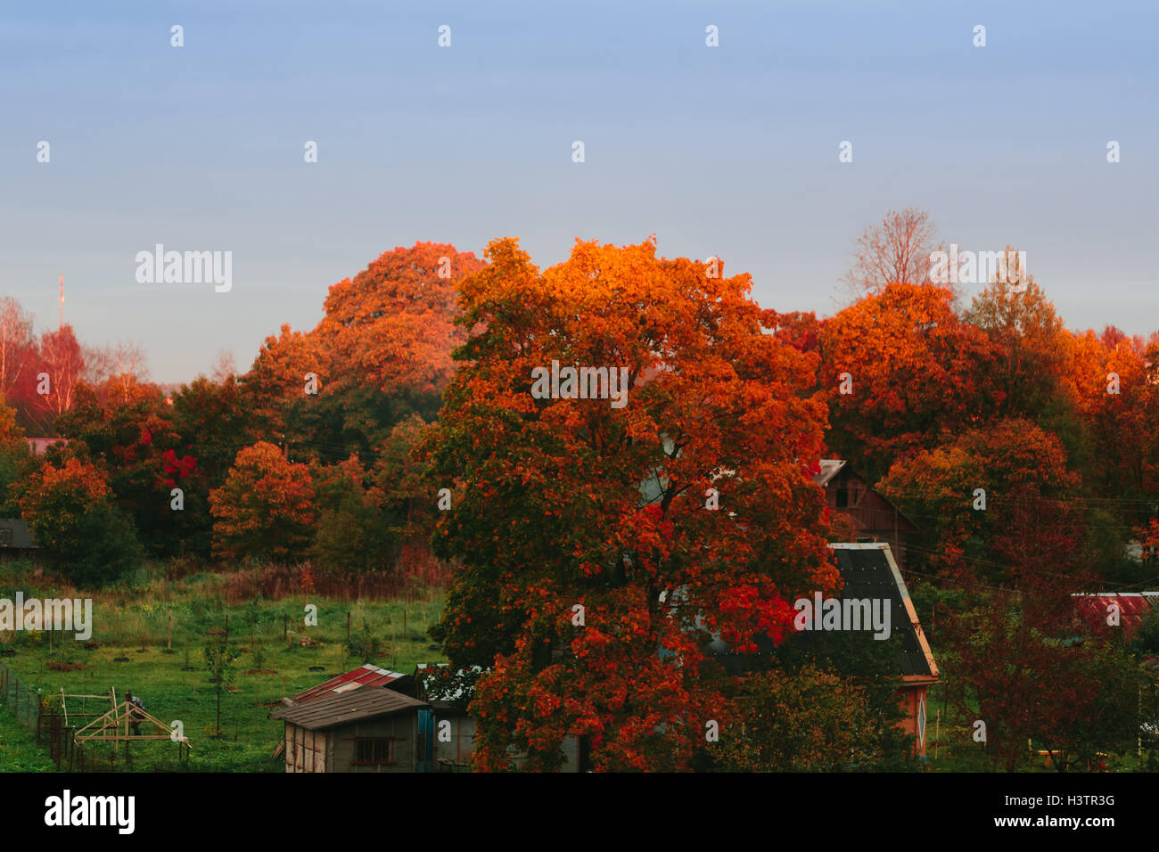 Beautiful autumn landscape village hi-res stock photography and images ...