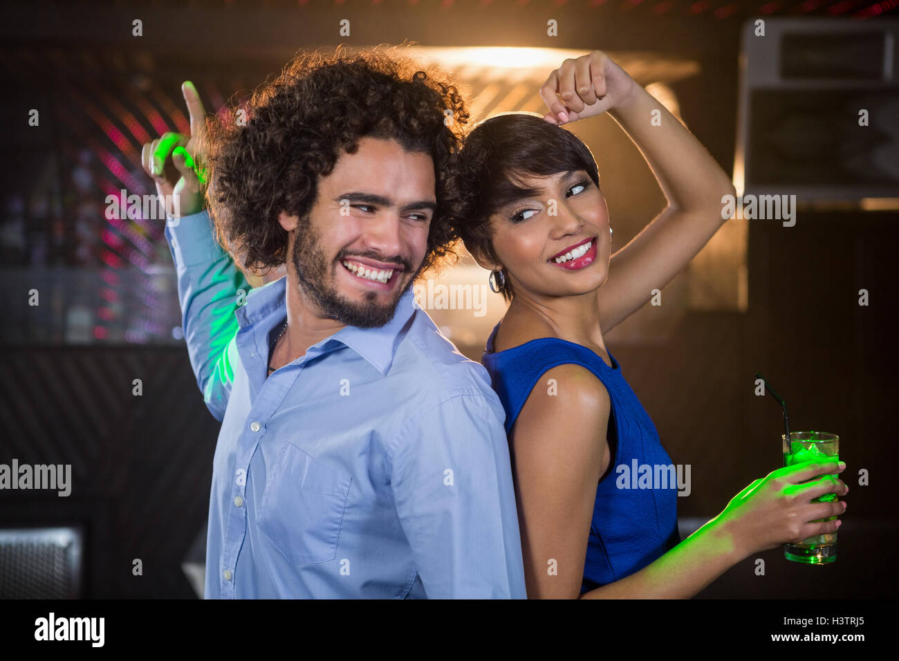 Couple Dancing On Nightclub Dance Floor High Resolution Stock ...