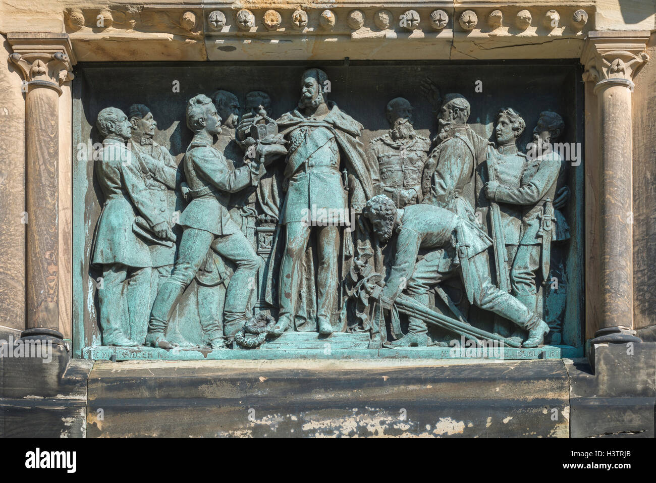 Monument, memorial, relief showing handover of the imperial crown to ...
