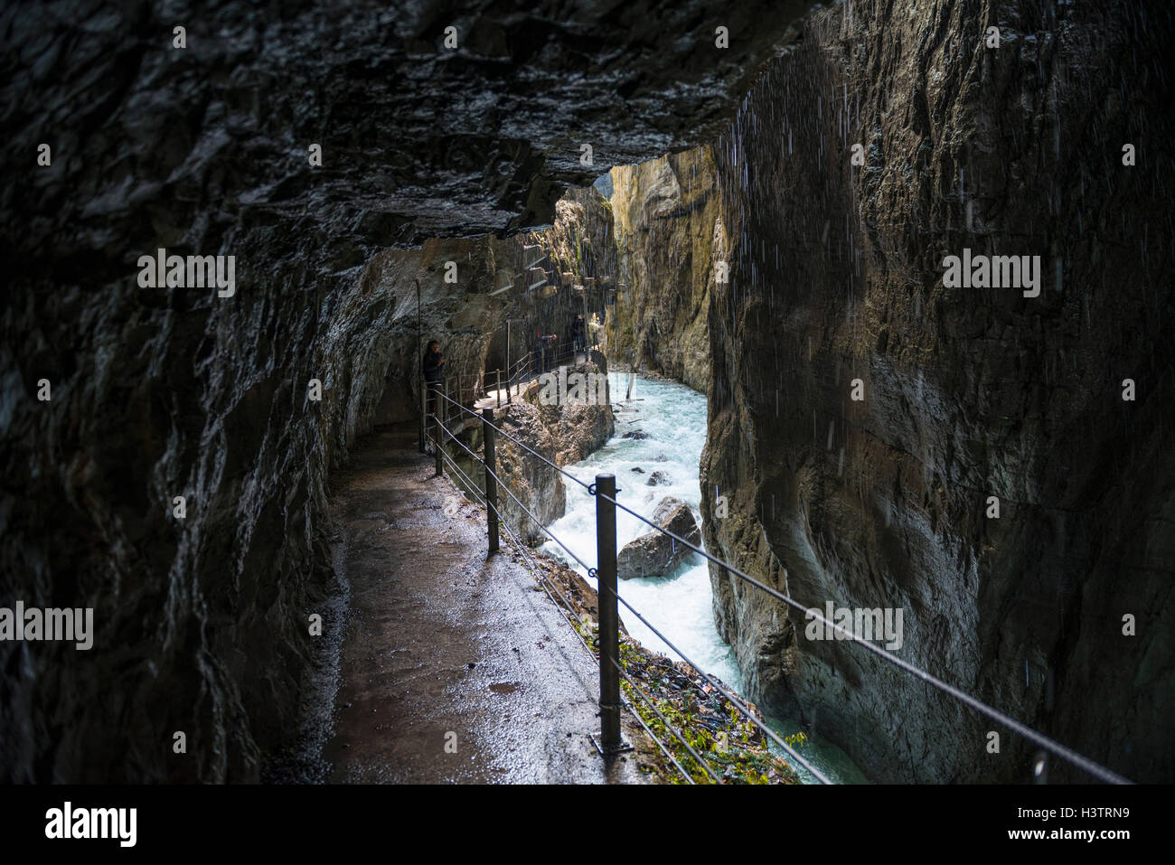 Way through The Partnach Gorge, Partnachklamm, Partnach River, Garmisch ...