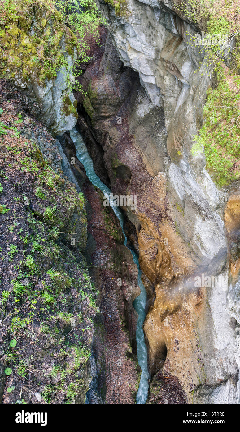 View above Partnach Gorge, Partnach River, Partnachklamm, Garmisch ...