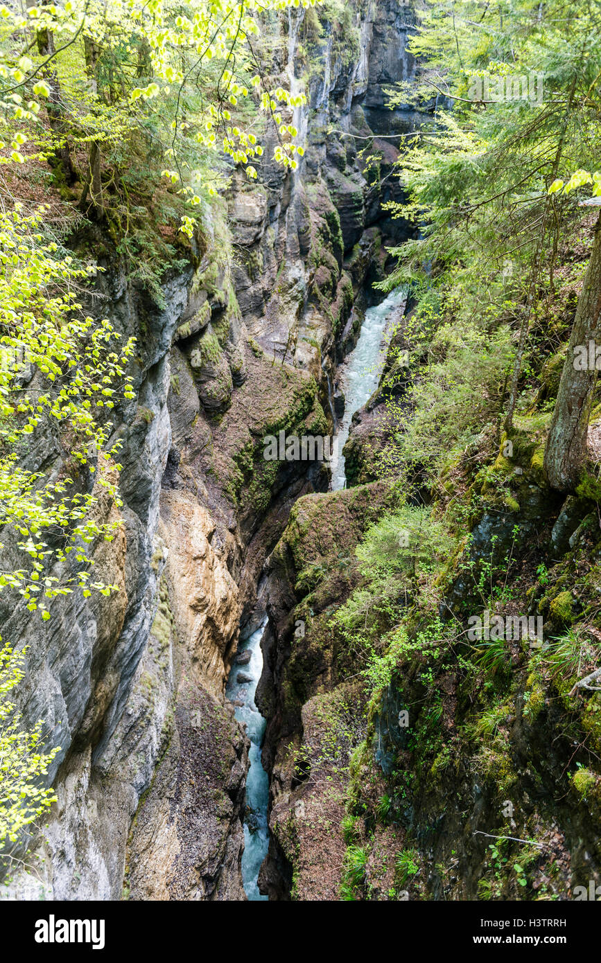 View above Partnach Gorge, Partnach River, Partnachklamm, Garmisch ...
